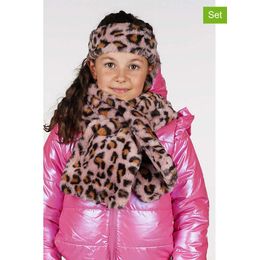 B.Nosy 2tlg. Winteraccessoires-Set "Anne" in Rosa/ Schwarz - 44% | Größe 128-152 | Kindermuetzen