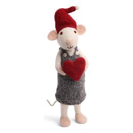 Gry & Sif Dekofigur ''Mouse'' in Grau/ Wei&szlig;/ Rot - (B)6 x (H)27 x (T)6 cm - 14% | Dekofiguren