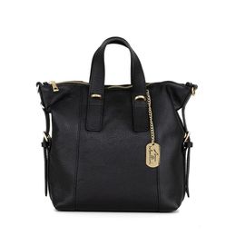 Anna Morellini Leder-Shopper "Loggia" in Schwarz - (B)50 x (H)30 x (T)16 cm - 73% | Damen-taschen