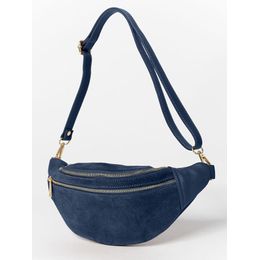 Anna Morellini Leder-Brustbeutel "Carola" in Dunkelblau - (B)32 x (H)16 x (T)9,5 cm - 74% | Damen-koffer-reisegepaeck
