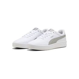Puma Leder-Sneakers "Court Classic" in Wei&szlig;/ Grau - 41% | Gr&ouml;&szlig;e 43 | Damen-sneakers