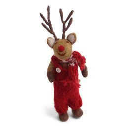 Gry & Sif Dekofigur ''Rudolf'' in Rot/ Hellbraun - (B)4 x (H)14 x (T)3 cm - 11% | Dekofiguren