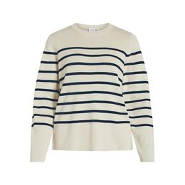 Vila Pullover in Creme/ Dunkelblau - 70% | Gr&ouml;&szlig;e XL | Damen-pullover-cardigans