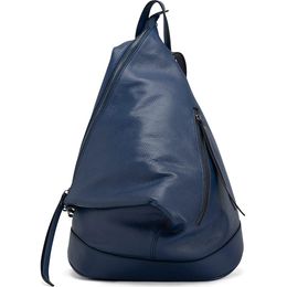 Anna Morellini Leder-Rucksack "Aureliana" in Blau - (B)42 x (H)55 x (T)16 cm - 73% | Damen-taschen