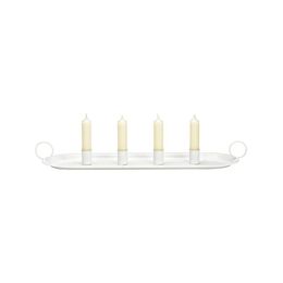 G. Wurm Kerzenhalter "Adventskranz" in Wei&szlig; - (B)49 x (H)6 x (T)14 cm - 11% | Kerzen-vasen