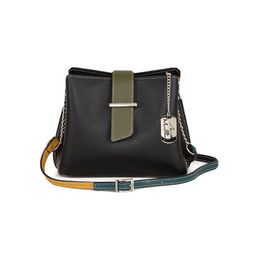 Anna Morellini Leder-Umh&auml;ngetasche "Ciosa" in Hellbraun/ Schwarz - (B)22 x (H)17 x (T)10 cm - 75% | Damen-taschen