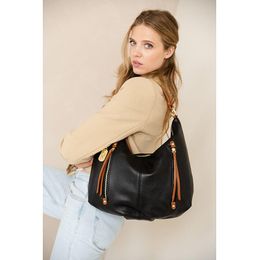 Anna Morellini Leder-Shopper in Schwarz - (B)43 x (H)39 x (T)10 cm - 75% | Damen-taschen