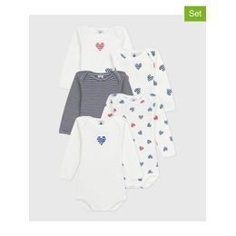 Petit Bateau 5er-Set: Bodys in Dunkelblau/ Wei&szlig; - 42% | Gr&ouml;&szlig;e 62 | Baby-bodys