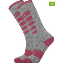 ZIGZAG 2er-Set: Ski-/ Snowboardsocken "Znow" in Grau/ Lila - 35% | Gr&ouml;&szlig;e 25-28 | Kinder-outdoor-waesche