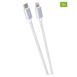 Grundig 2er-Set: USB-C to Lightning-Kabel in Weiß - (L)100 cm - 11% | Technikzubehoer