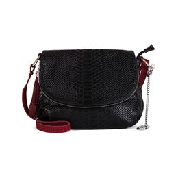 Anna Morellini Leder-Umh&auml;ngetasche "Elena" in Schwarz - (B)28 x (H)20 x (T)8 cm - 75% | Damen-taschen