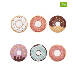 Villa d ́Este 6er-Set: Dessertteller "Donuts" in Rosa/ Braun/ Hellblau - &Oslash; 19,2 cm - 10% | Gedeckter-tisch