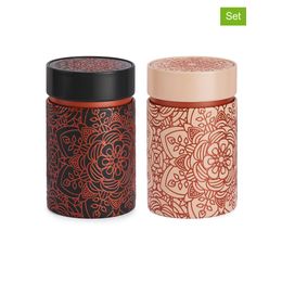 eigenart 2er-Set: Teedosen "Mandala" in Orange/ Schwarz/ Beige - 150 g - 30% | Gedeckter-tisch