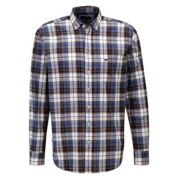 Fynch-Hatton Hemd - Casual fit - in Dunkelblau/ Wei&szlig; - 68% | Gr&ouml;&szlig;e L | Herren-plussize