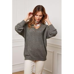 So Cachemire Pullover "Chola" in Khaki - 70% | Gr&ouml;&szlig;e L | Damen-pullover-cardigans