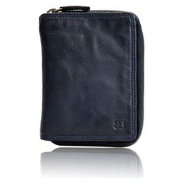 Bellicci Leder-Geldbörse "Greta" in Dunkelblau - (B)9,5 x (H)13 x (T)3 cm - 28% | Portemonnaies-etuis