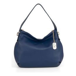 Anna Morellini Leder-Schultertasche "Armina" in Blau - (B)35 x (H)31 x (T)7 cm - 77% | Damen-taschen