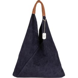 Anna Morellini Leder-Shopper "Eleonora" in Dunkelblau - (B)40 x (H)31 x (T)2 cm - 77% | Damen-taschen
