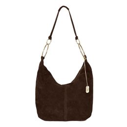 Anna Morellini Leder-Schultertasche "Damiana" in Braun - (B)38 x (H)36 x (T)9 cm - 78% | Damen-taschen
