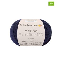 Schachenmayr since 1822 10er-Set: Wollgarne ''Merino Extrafine 120'' in Dunkelblau - 10x 50 g - 35% | Kreativbedarf-diy