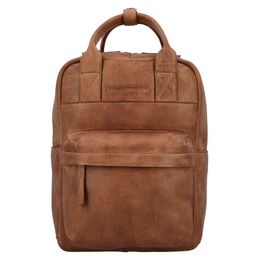 HIDE & STITCHES Leder-Rucksack "Paint Rock" in Cognac - (B)21,5 x (H)29,5 x (T)10 cm - 57% | Damen-taschen