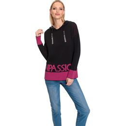 Heine Hoodie in Schwarz/ Pink - 60% | Gr&ouml;&szlig;e 36 | Damen-sweatshirts-jacken