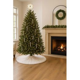 ABERTO DESIGN Weihnachtsbaum-Teppich in Creme - 64% | Größe 100x100 cm |