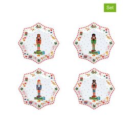 Easy Life 4er-Set: Brotteller ''Vintage Nutcracker'' in Wei&szlig;/ Bunt - &Oslash; 16 cm - 10% | Gedeckter-tisch