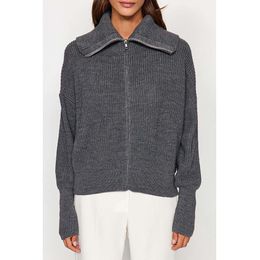 Trendyol Cardigan in Grau - 59% | Gr&ouml;&szlig;e L | Damen-pullover-cardigans