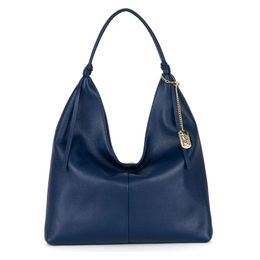 Anna Morellini Leder-Schultertasche "Samuela" in Blau - (B)38 x (H)30 x (T)10 cm - 74% | Damen-taschen