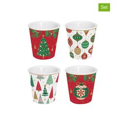 Easy Life 4er-Set: Becher ''Jingle Bells'' in Rot/ Weiß/ Grün - 100 ml - 34% | Gedeckter-tisch