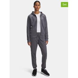 Under Armour 2tlg. Set: Trainingsjacke & -hose in Grau - 37% | Gr&ouml;&szlig;e XS | Damen-outdoorjacken
