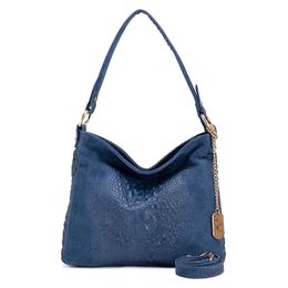Anna Morellini Leder-Schultertasche "Dania" in Blau - (B)29 x (H)24 x (T)8 cm - 76% | Damen-taschen
