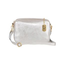 Anna Morellini Leder-Umh&auml;ngetasche "Pippa" in Silber - (B)25 x (H)16 x (T)6 cm - 76% | Damen-taschen