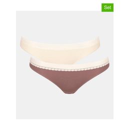 Sloggi 2er-Set: Slips in Creme/ Hellbraun - 67% | Gr&ouml;&szlig;e L | Damen-unterteile