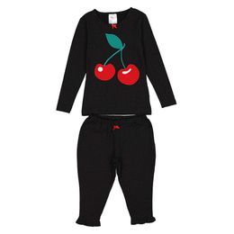 Pussy Deluxe Pyjama "Dotties & Cherry" in Schwarz - 66% | Gr&ouml;&szlig;e 146/152 | Kinder-waesche