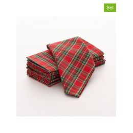 GAMUSI 6er-Set: Servietten ''Check'' in Rot/ Grün - (L)45 x (B)45 cm - 56% |