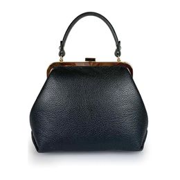 Lia Biassoni Leder-Henkeltasche in Schwarz - (B)22 x (H)22 x (T)10 cm - 78% | Damen-taschen