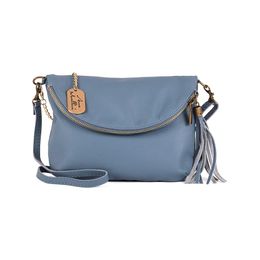 Anna Morellini Leder-Umhängetasche "Alice" in Blau - (B)22 x (H)18 x (T)2 cm - 72% | Damen-taschen