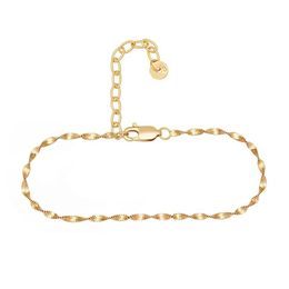 CAI CA&Iuml; Armband &raquo;925/- Sterling Silber vergoldet Flachpanzer Kette gedreht&laquo; gelb 15+4cm Gedrehte Flachpanzerkette
