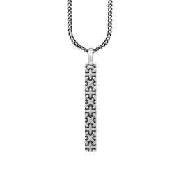 CAI CAÏ Kette mit Anhänger »925/- Silber matt oxidiert Flechtoptik« Silbergrau 60 cm Matt-oxidierte Oberfläche