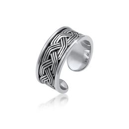 Kuzzoi Silberring »Herren Bandring Ornament Design Offen 925 Silber« Silber Resizable Stilvoller Ring im Vinage Look für Männer