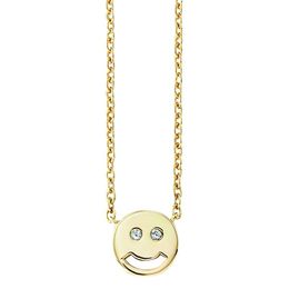 CAI Ca&iuml; Damen CA&Iuml; Collierkettchen &raquo;925/- Sterling Silber vergoldet Zirkonia Smile&laquo;