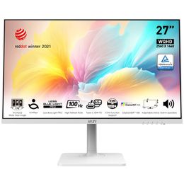MSI LED-Monitor &raquo;Modern MD272QXP&laquo; 69 cm/27 &prime;&prime; 2560 x 1440 px WQHD 1 Reaktionszeit 100 Hz h&ouml;henverstellbar, 3 Jahre Herstellergarantie, USB-C wei&szlig;...