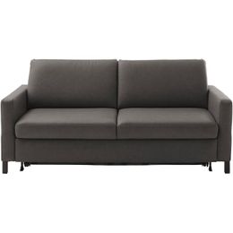 Home Affaire Schlafsofa »Calestra, Lederbezug, 2, 5-Sitzer mit Kaltschaummatratze, Breite 188 cm« fango