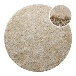 HOMIE LIVING Hochflor-Teppich &raquo;Matteo HL-0961&laquo; rechteckig 50 mm H&ouml;he 100% recyceltem PET, Langflor, Shaggy, Wohnzimmer beige/beige Obermaterial:...
