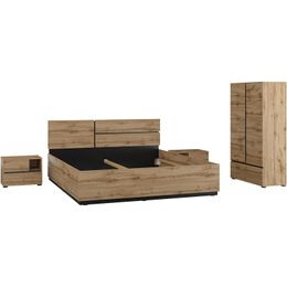 OTTO home Schlafzimmer-Set &raquo;Cross, moderne, grifflose Optik, FSC-zertifiziert&laquo; Bett 180x200cm, 2 Nachtkommoden, Schrank 2-oder 4-t&uuml;rig, 4 Stk. tlg. 