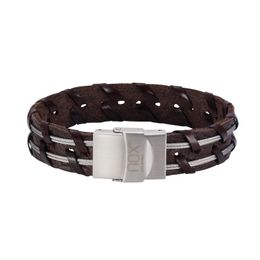 Nox Armband &raquo;Leder braun Edelstahl&laquo; braun 21cm Edles Erscheinungsbild