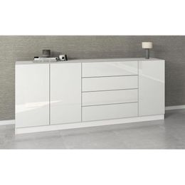borchardt M&ouml;bel BORCHARDT M&Ouml;BEL Sideboard &raquo;Vaasa&laquo; Breite 190 cm wei&szlig; matt/wei&szlig; Hochglanz