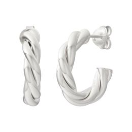 CAI Ca&iuml; Damen CA&Iuml; Paar Creolen &raquo;925 Sterling Silber rhodiniert twisted medium&laquo; wei&szlig;